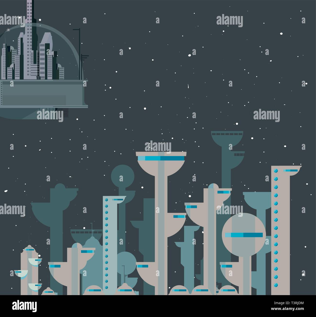 future building architecture city space vector illustration Stock ...