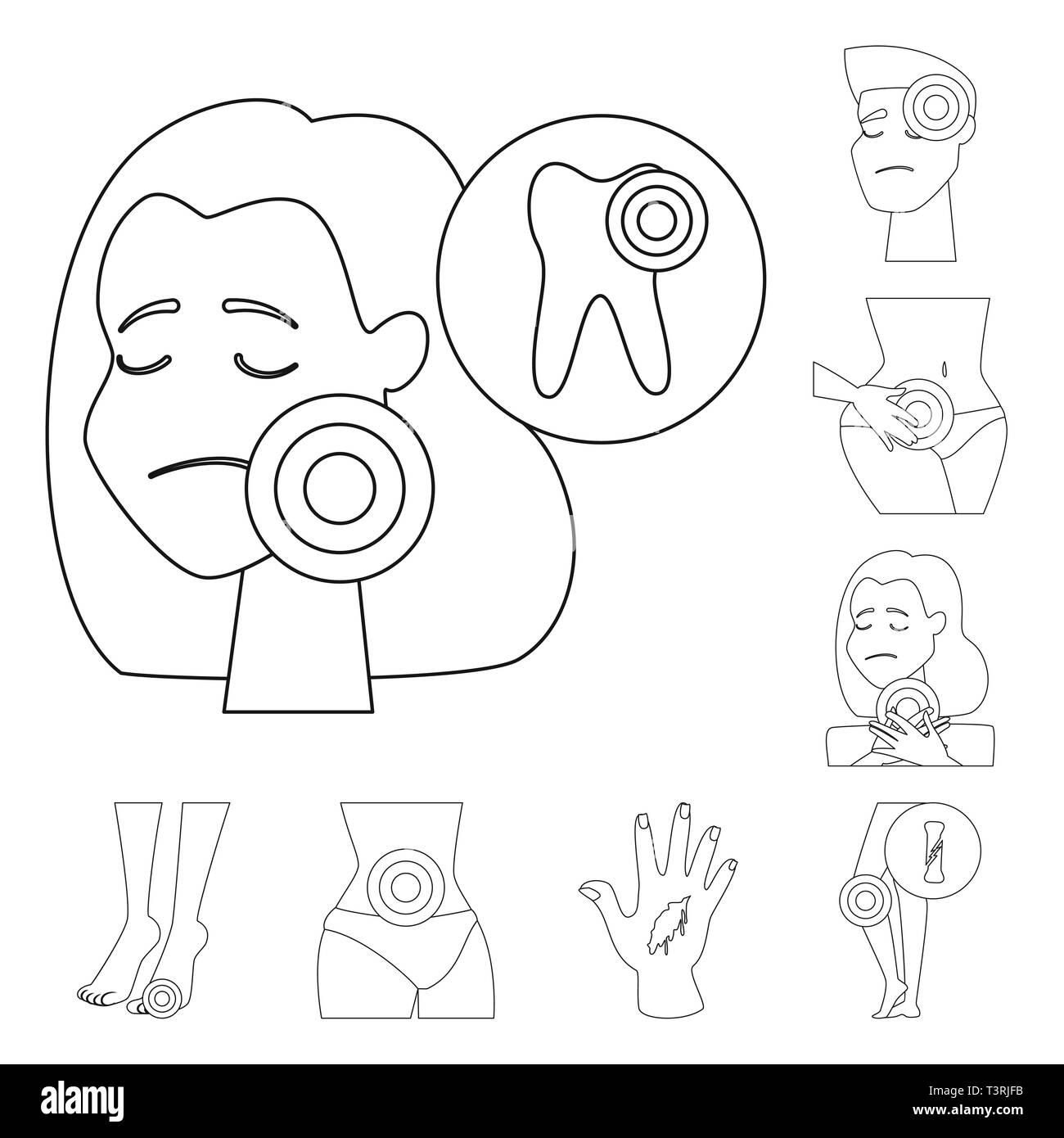 Vector design of bone and inflammation symbol. Collection of bone and ...