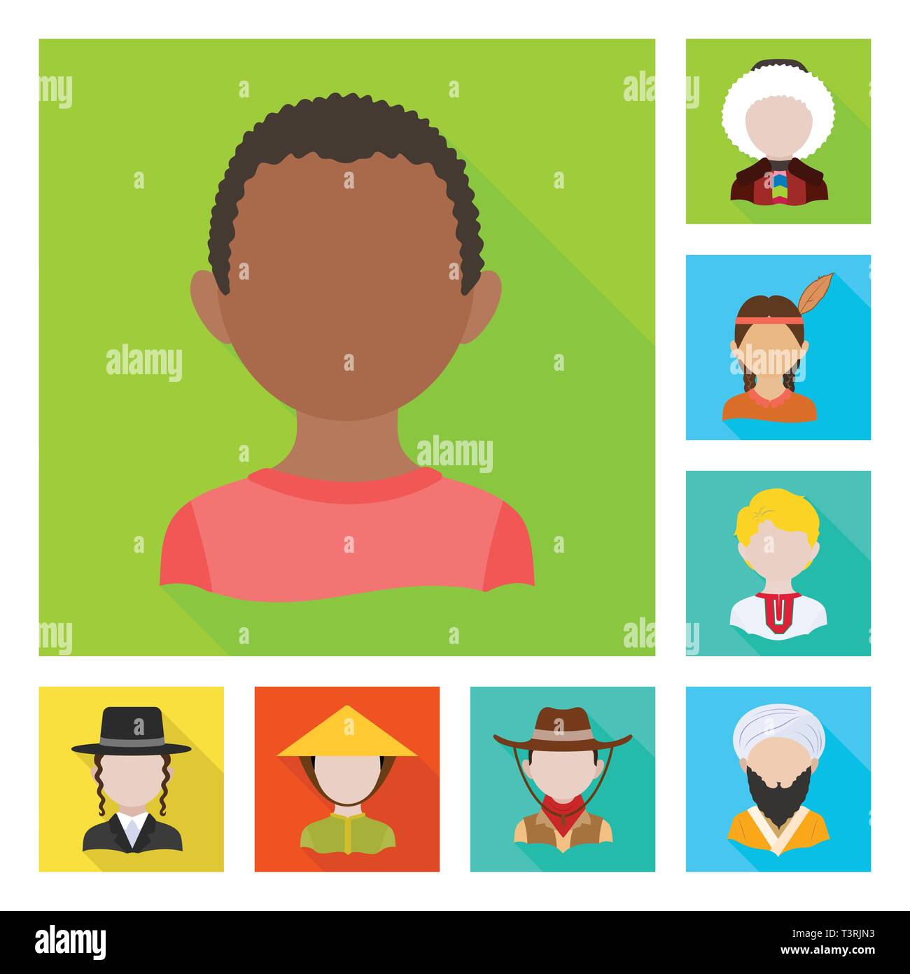 Vector design of nation and race symbol. Set of nation and user vector ...