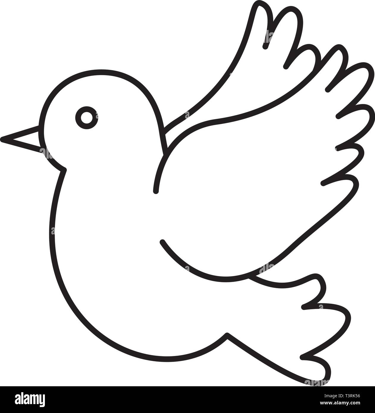 Dove Flying Outline