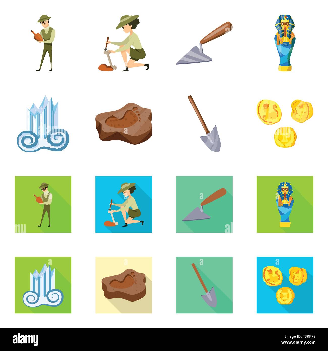 Isolated object of story and items logo. Set of story and attributes ...