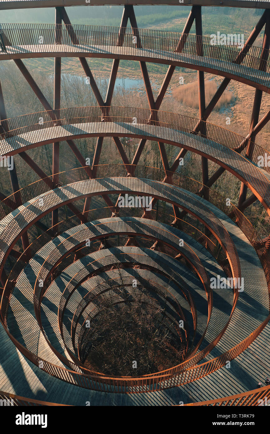 Denmark, Haslev - March 30, 2019. The 45 meter high spectacular spiral ...