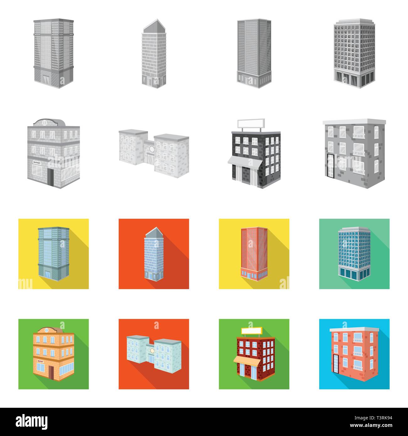 Vector illustration of construction and building icon. Collection of ...