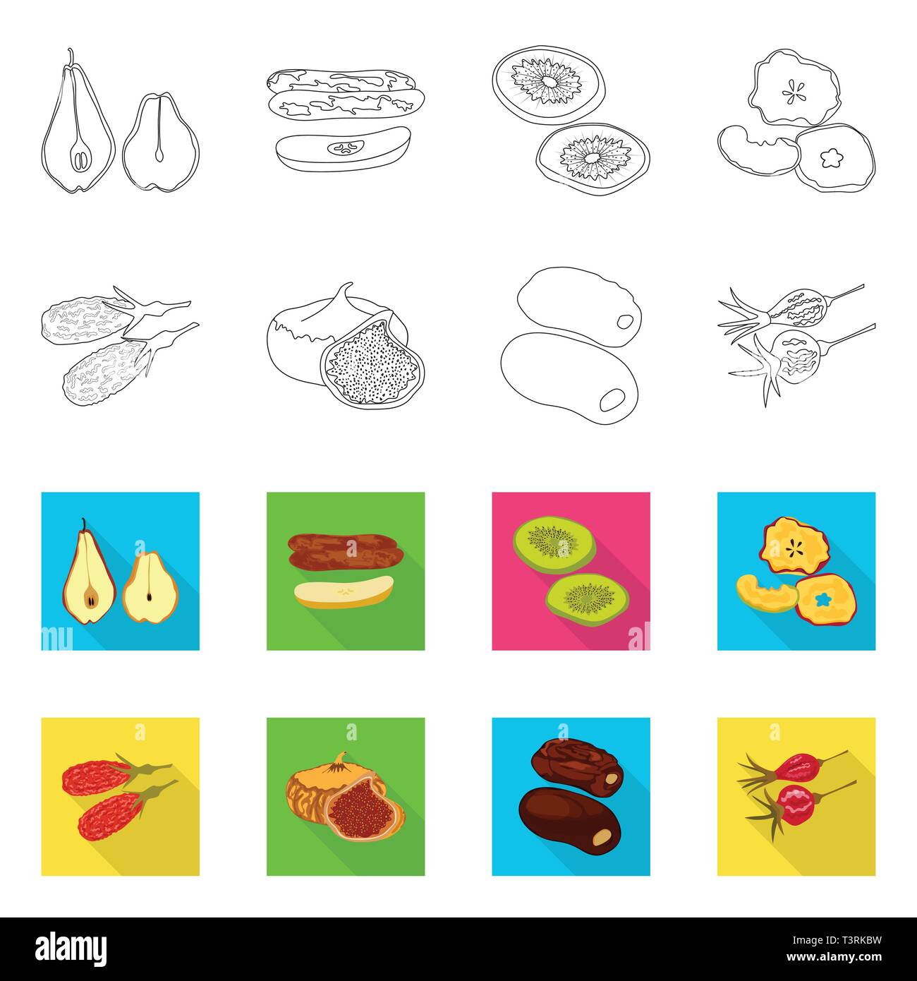 Vector design of food and raw symbol. Set of food and nature stock ...