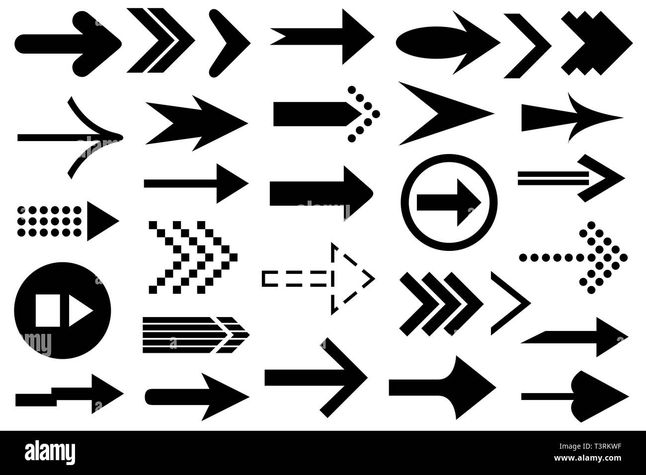 Set of different arrows isolated on white Stock Photo - Alamy