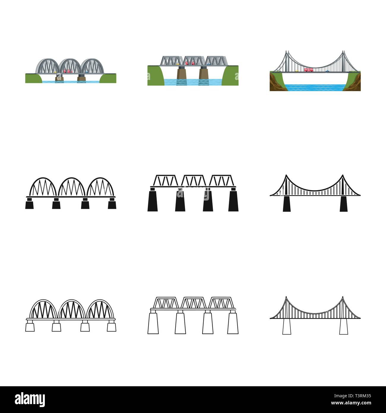 Vector illustration of connection and design sign. Set of connection ...