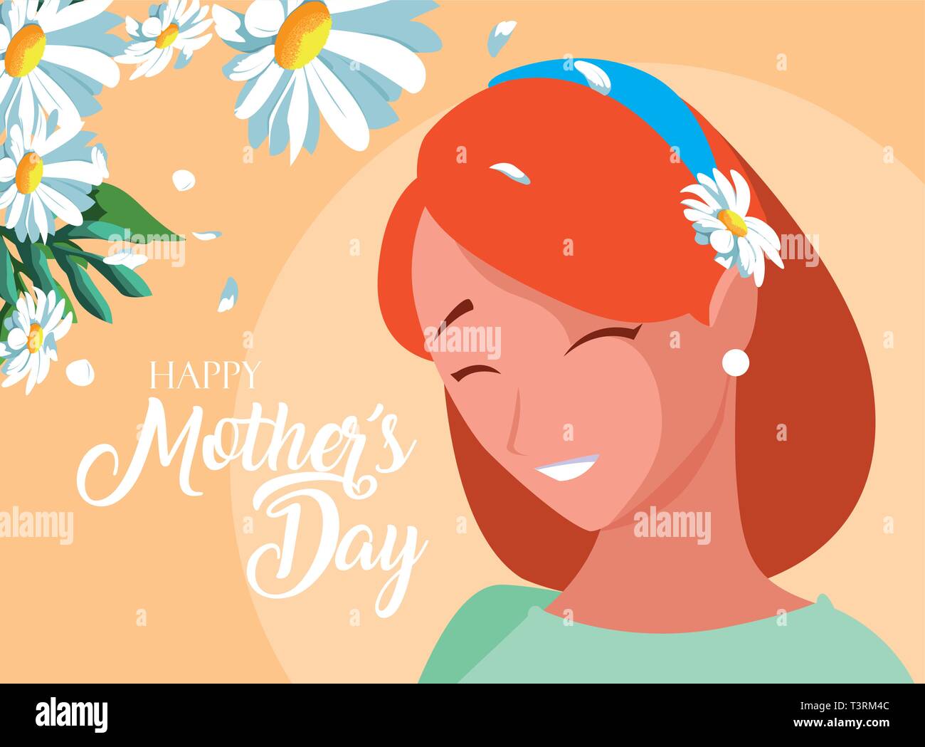 happy mother day card with cute mom vector illustration design Stock ...