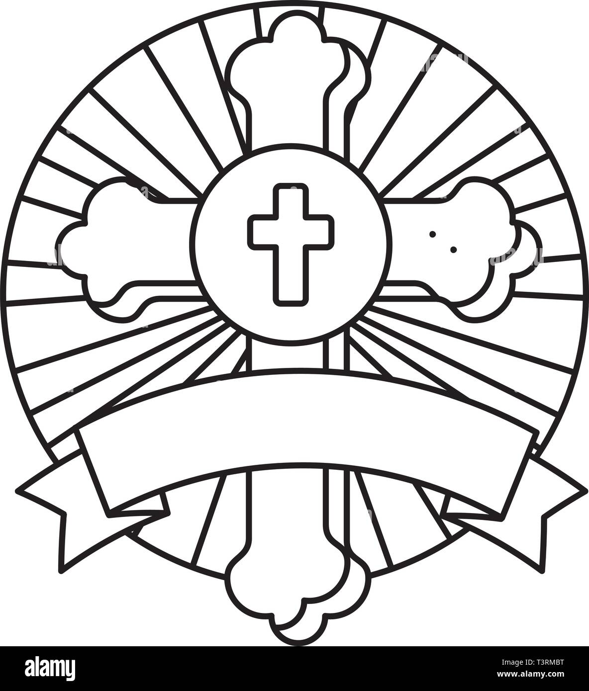 first communion cross with ribbon frame Stock Vector Image & Art - Alamy