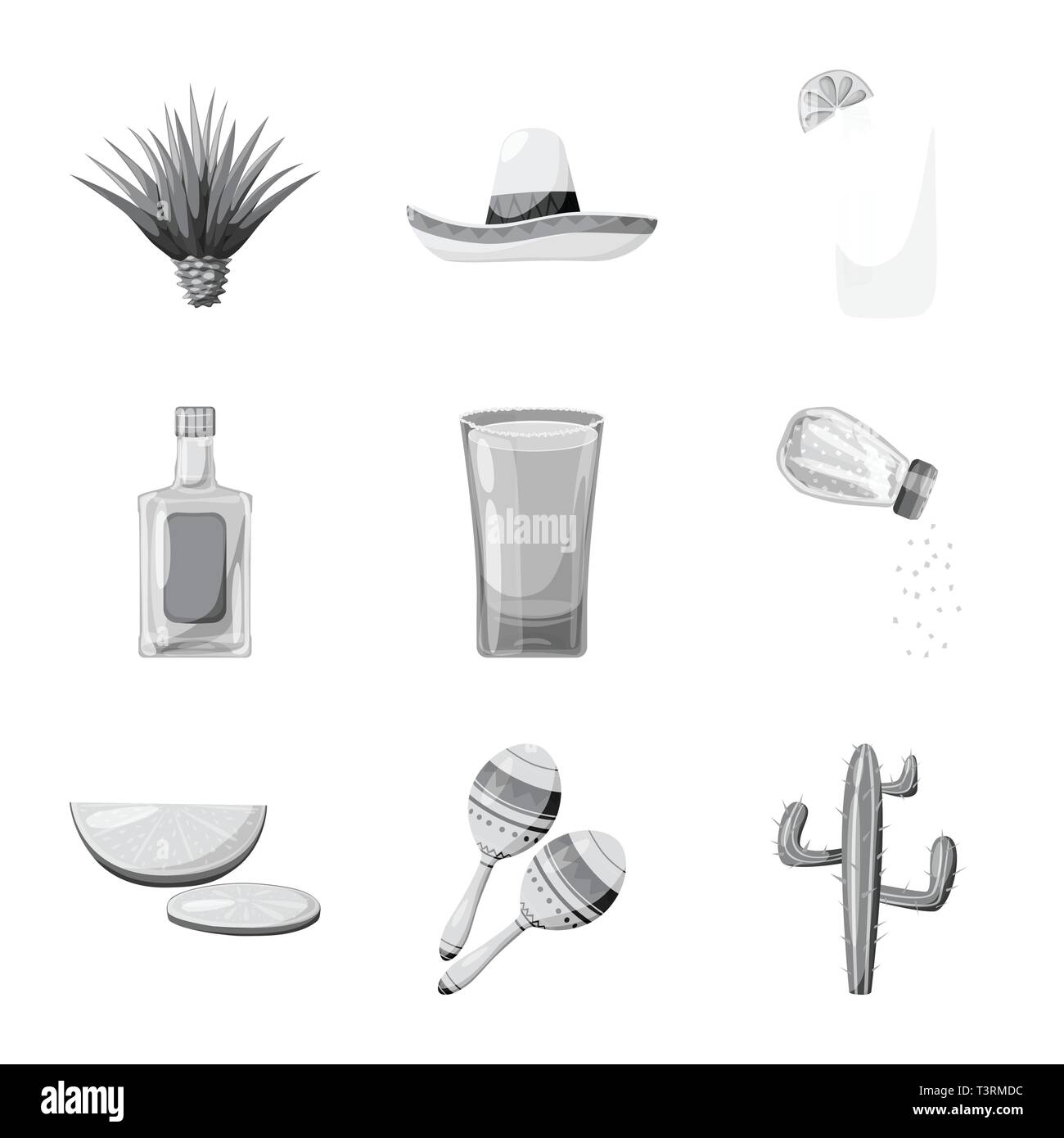 Vector design of fajita and fiesta symbol. Set of fajita and ...