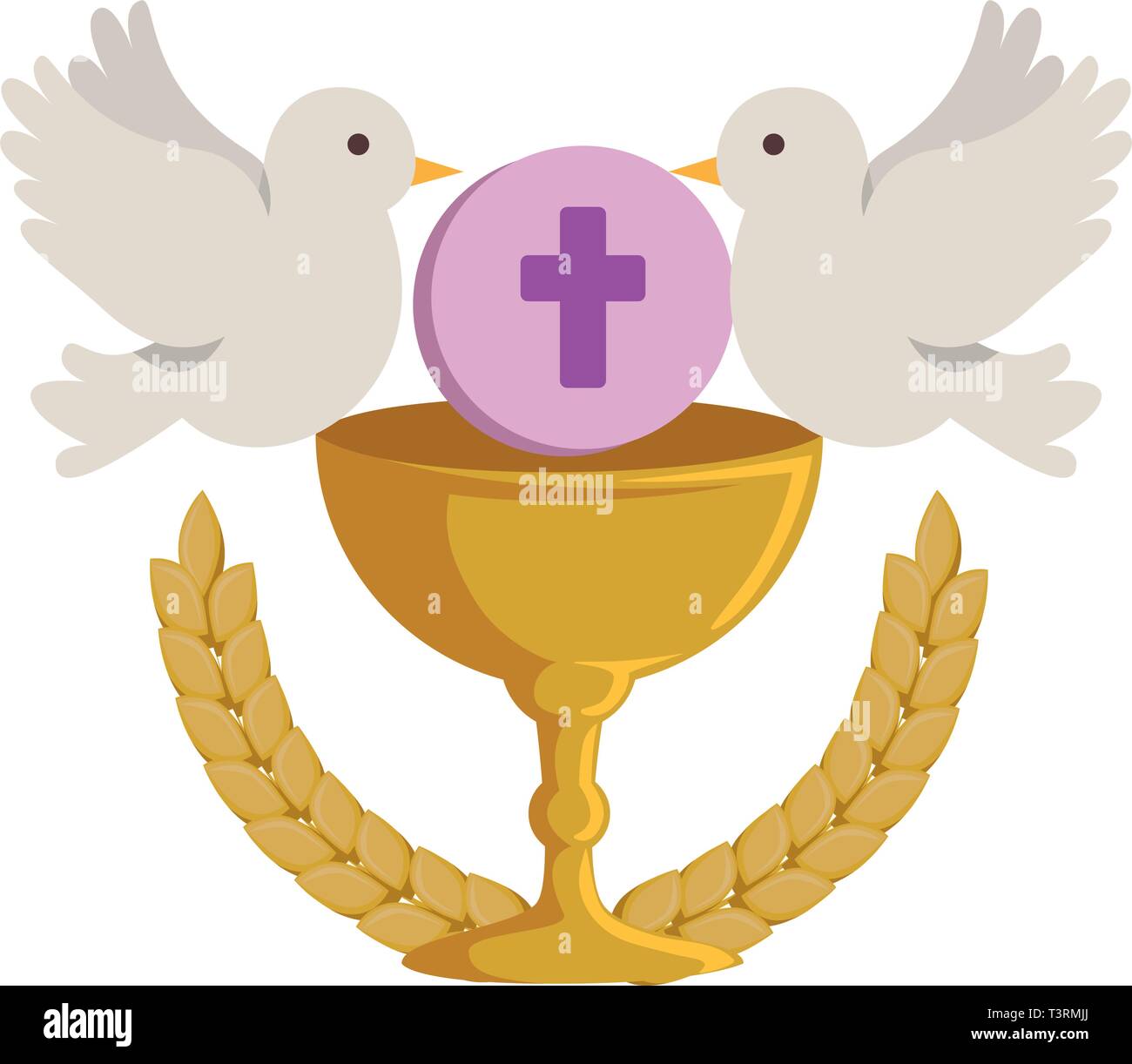 first communion in chalice with doves Stock Vector Image & Art - Alamy