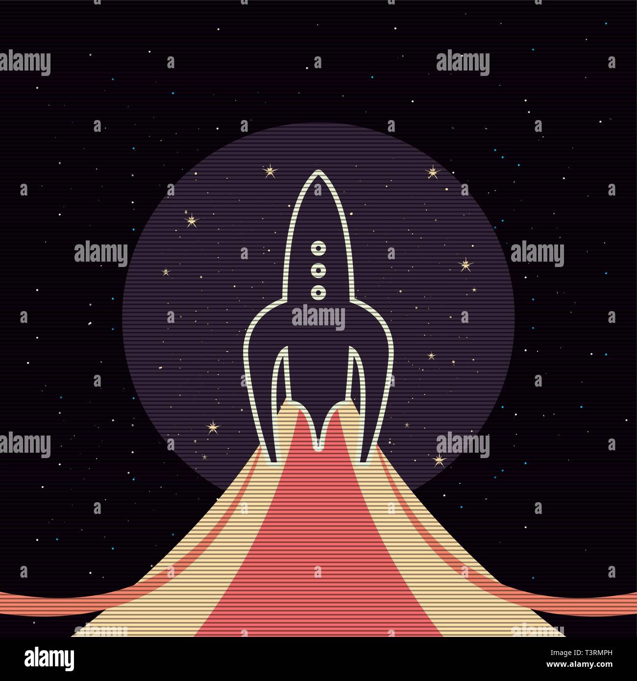 rocket spaceship cosmos cartoon vector illustration design Stock Vector ...