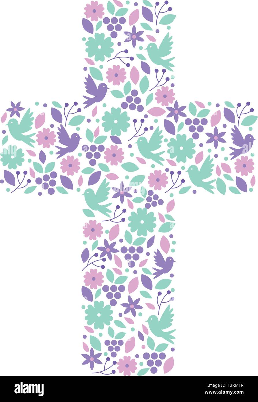 first communion cross floral decoration Stock Vector Image & Art - Alamy