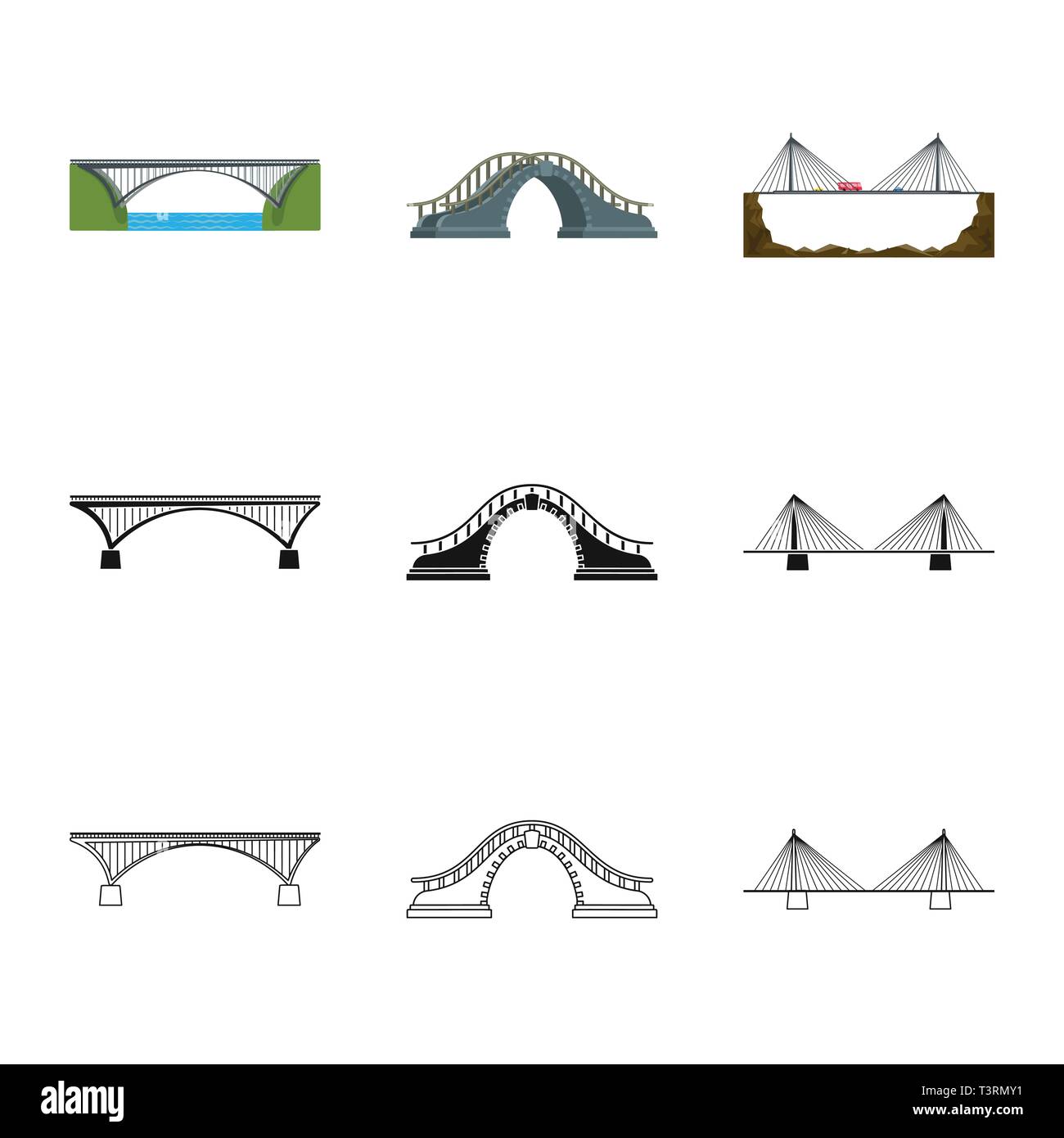 Vector illustration of connection and design logo. Set of connection ...