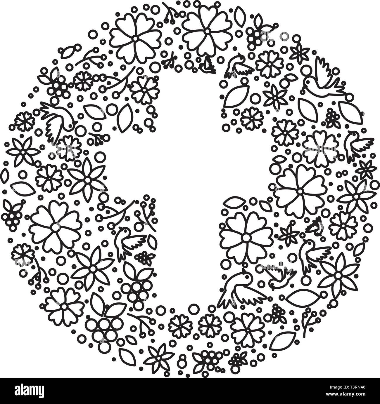 first communion cross floral decoration Stock Vector Image & Art - Alamy