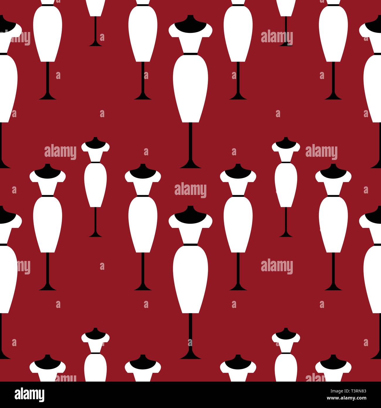 seamless pattern with big white dress for fashion. isolate. vector ...