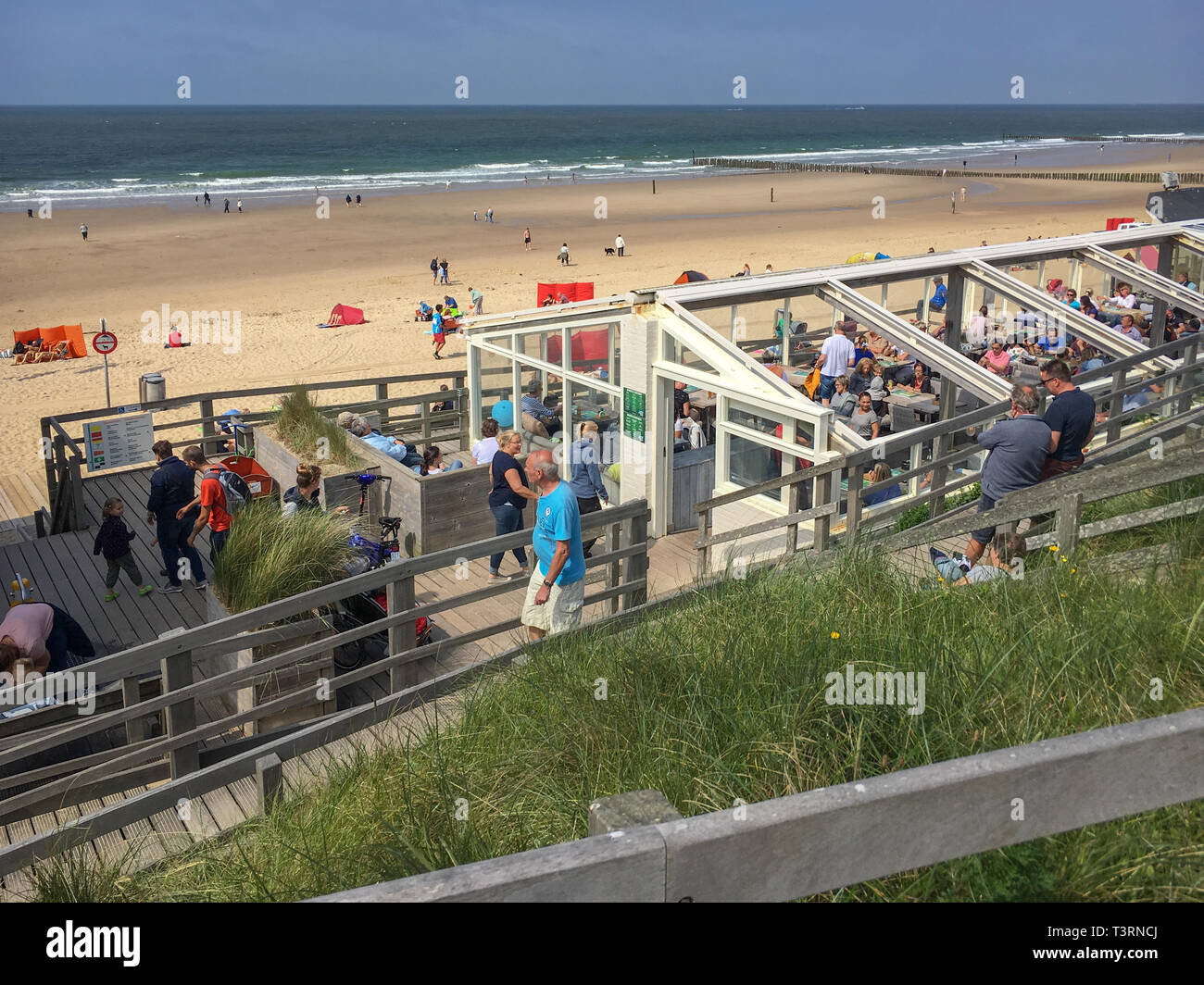 Domburg, the Netherlands – June 9, 2018: Beachlife at North Sea beach ...