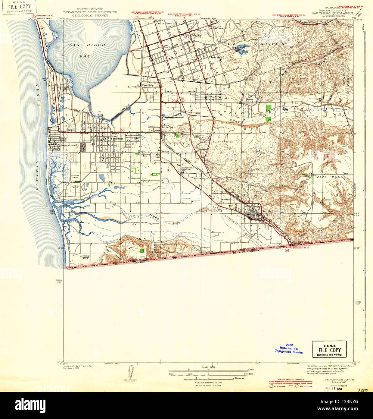 Map of san ysidro hi-res stock photography and images - Alamy