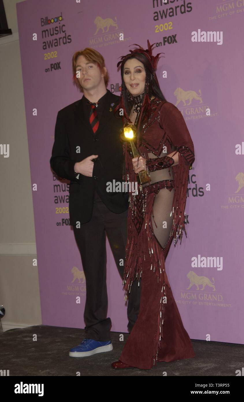 LAS VEGAS, NV. December 09, 2002: Singer CHER & son ELIJAH BLUE ALLMAN ...