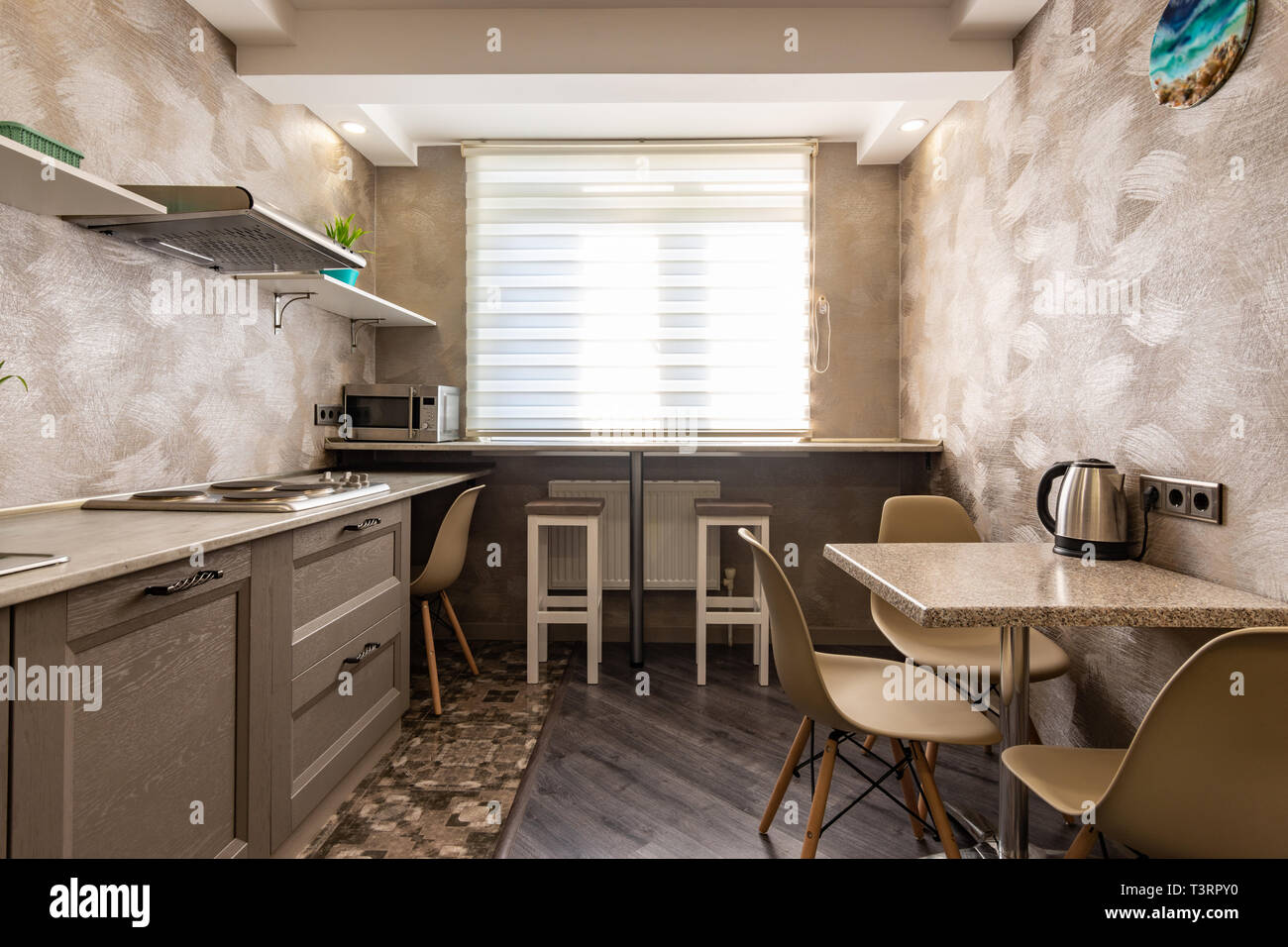 Combined hotel and kitchen in the hotel room Stock Photo - Alamy