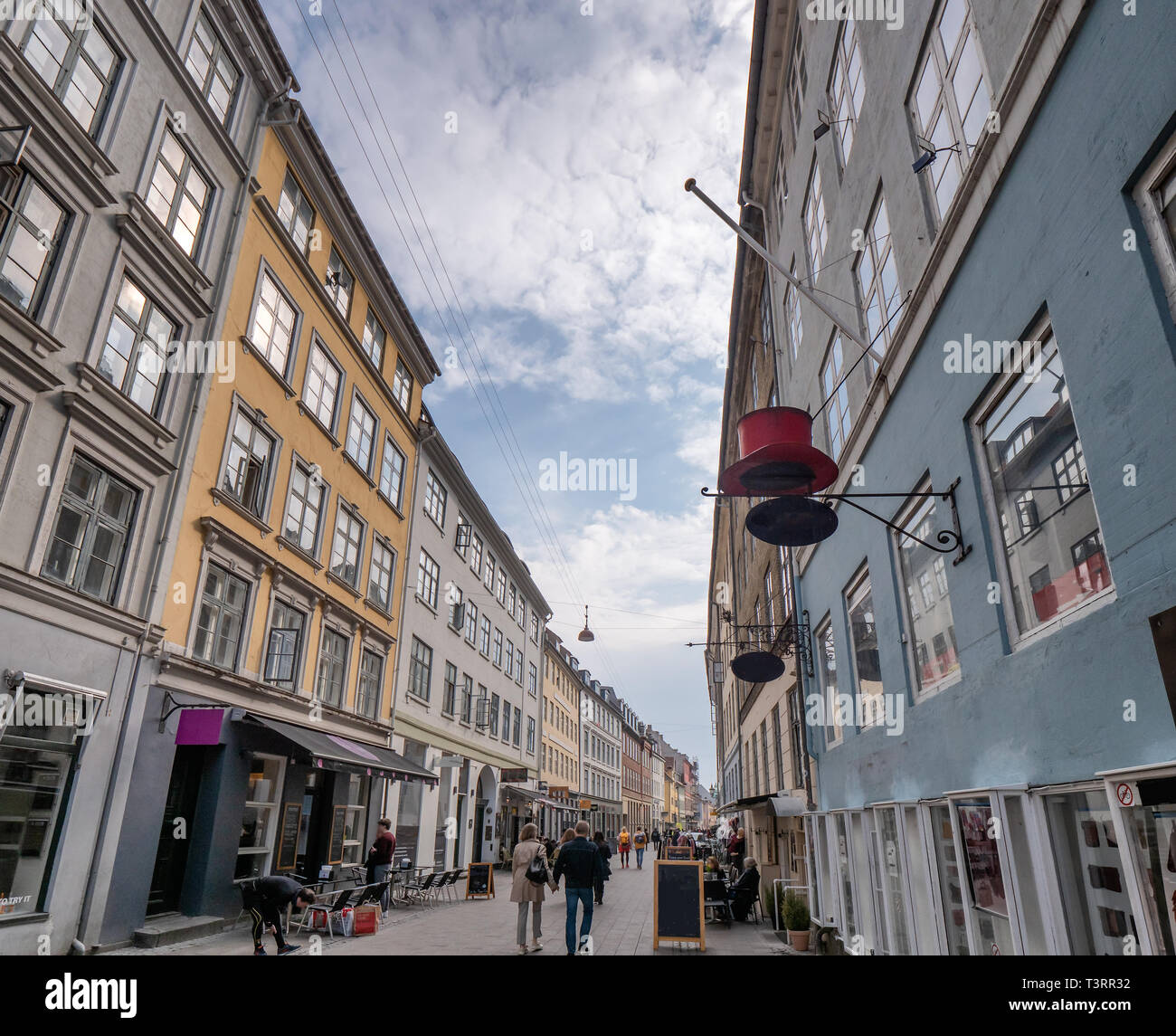 Old streets in central Copenhagen, Denmark Stock Photo - Alamy