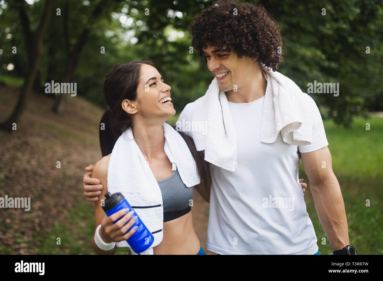 Sporty running in nature hi-res stock photography and images - Alamy