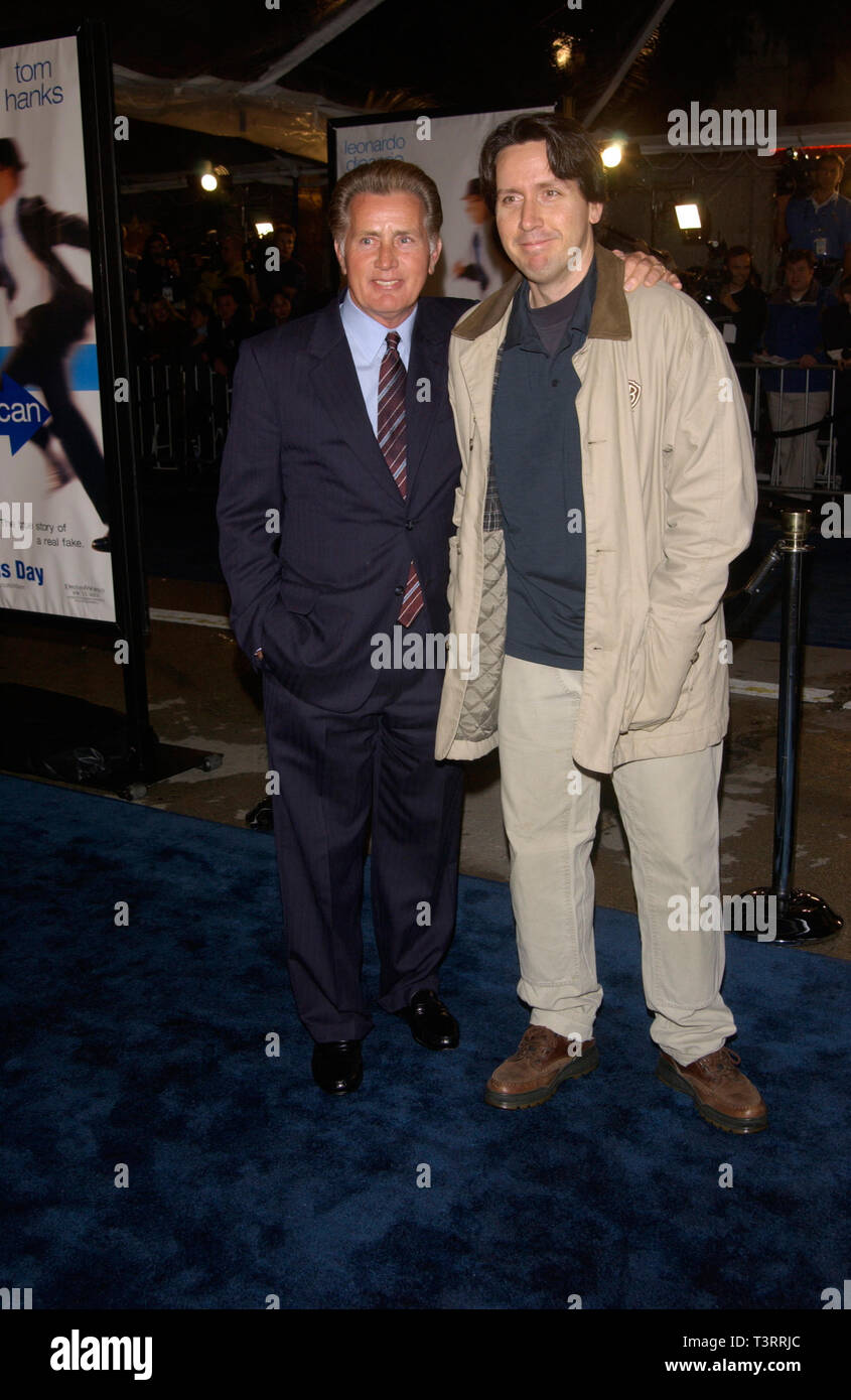 LOS ANGELES, CA. December 16, 2002: Actor MARTIN SHEEN (left) & son ...