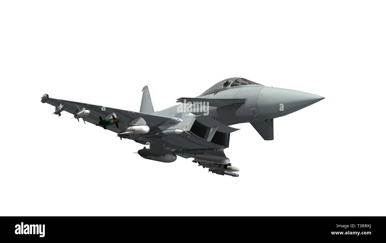 military fighter jet - modern armed military fighter jet isolated on ...