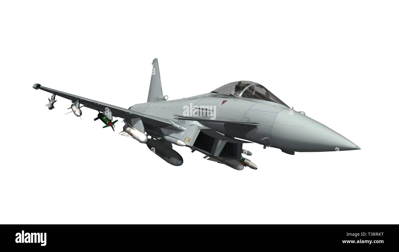 military fighter jet - modern armed military fighter jet isolated on ...