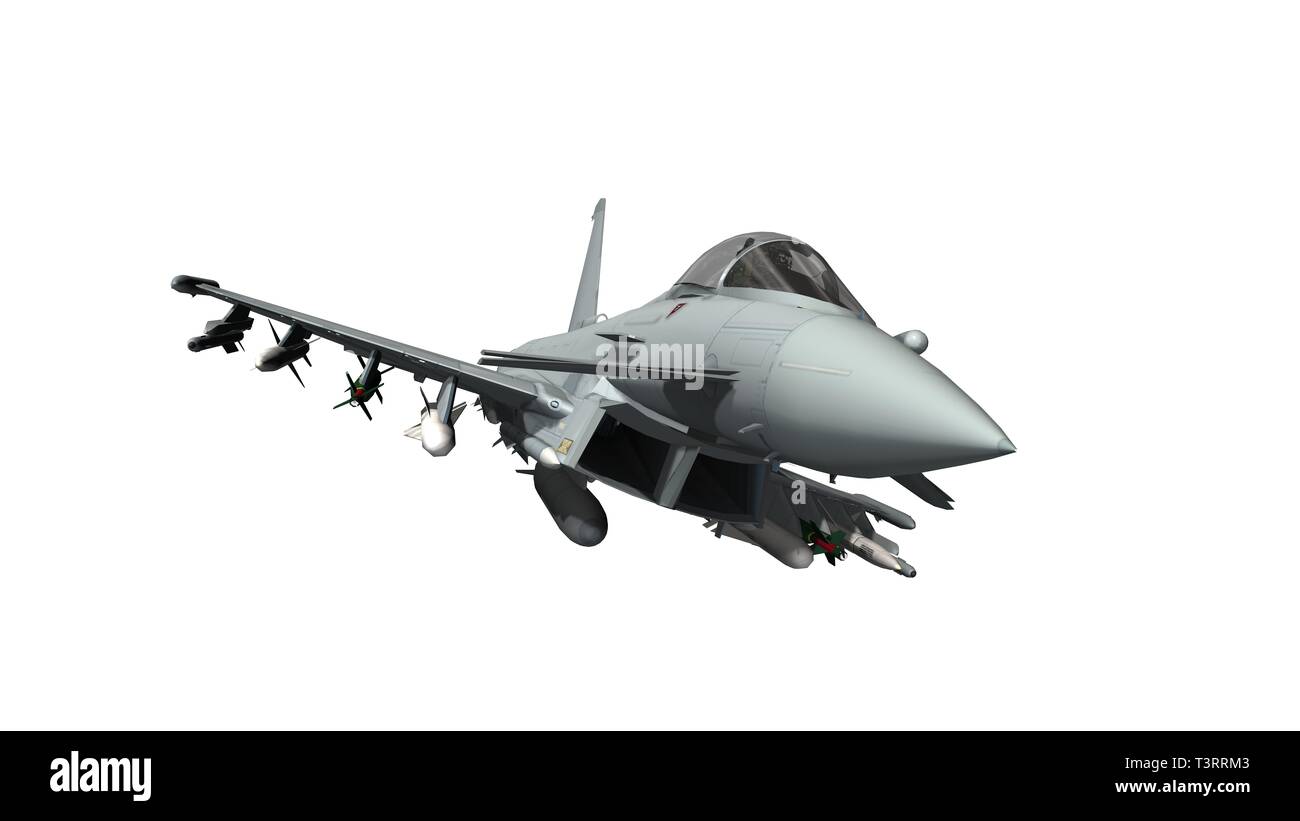 military fighter jet - modern armed military fighter jet isolated on ...