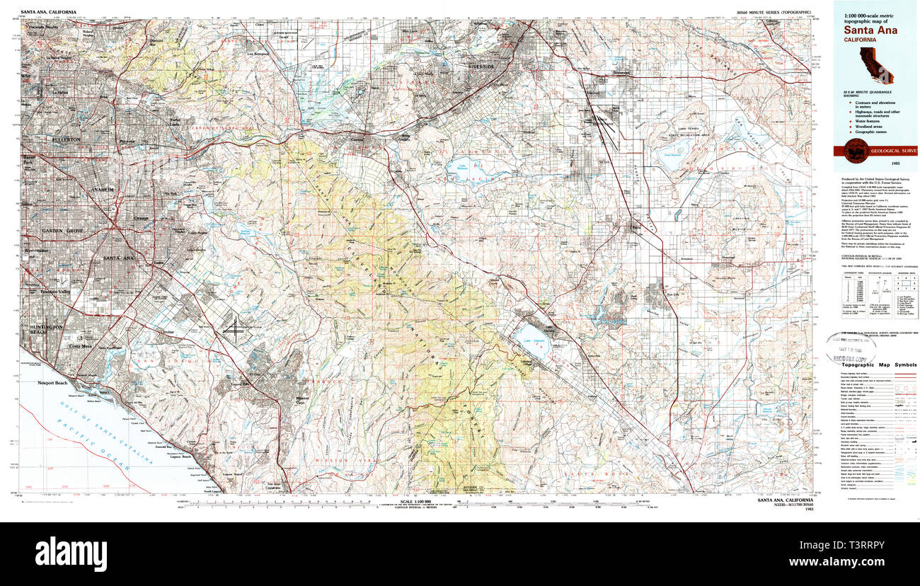 Map of santa ana, ca hi-res stock photography and images - Alamy