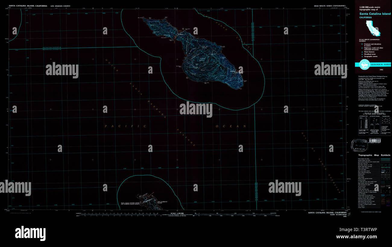 Catalina california map hi-res stock photography and images - Alamy
