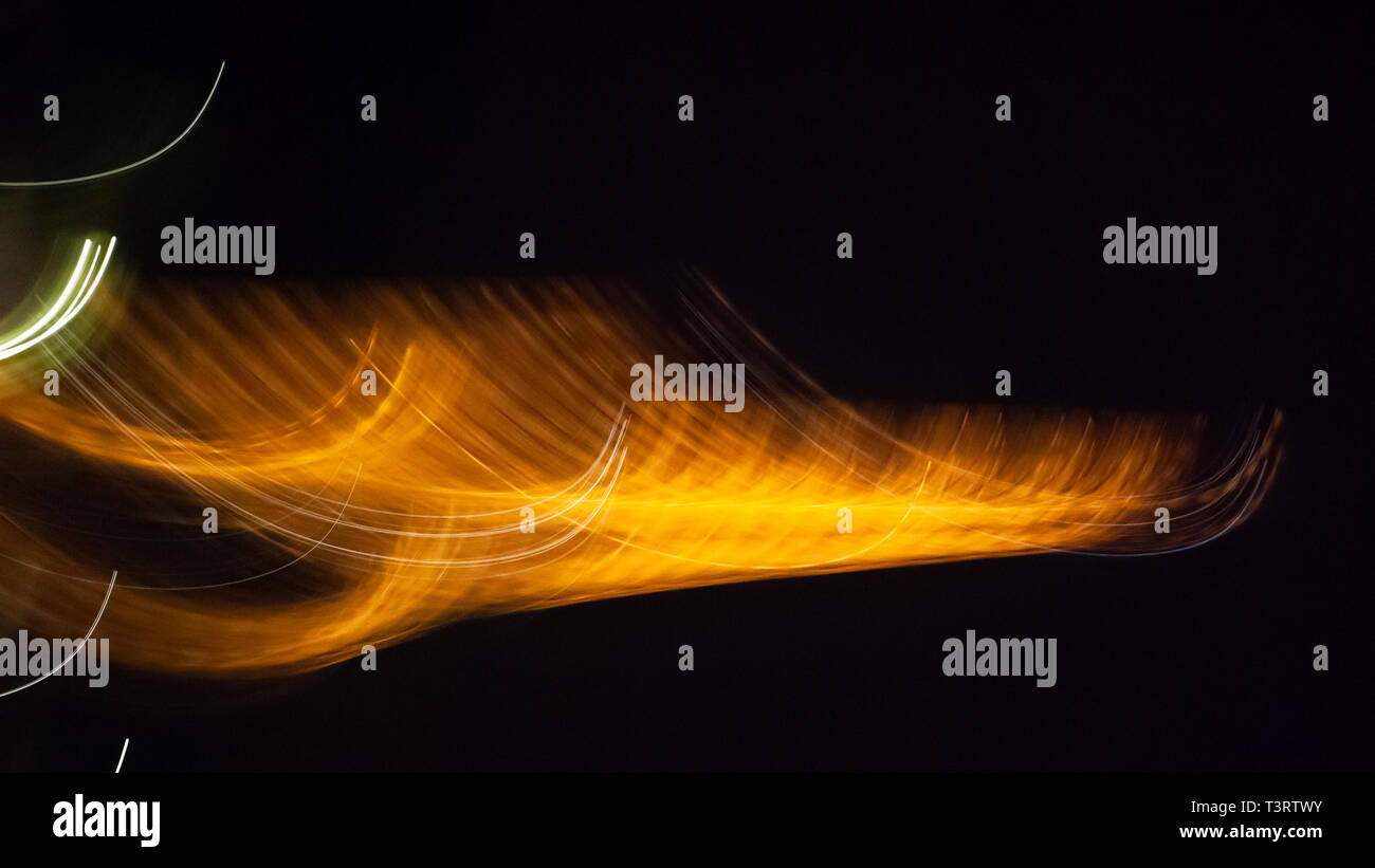 Abstract light glowing lines motion effect background. Long exposure ...