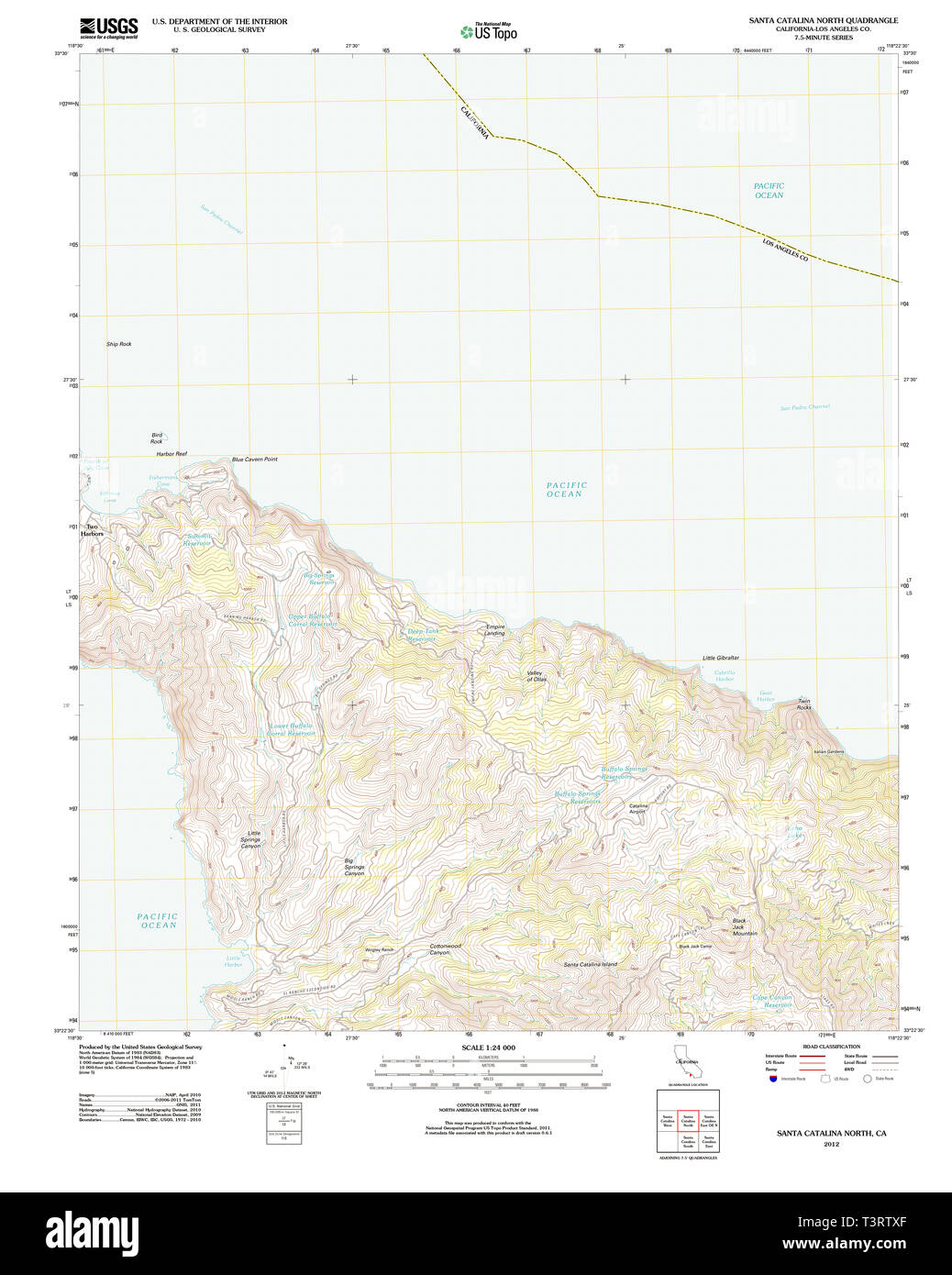 Catalina california map hi-res stock photography and images - Alamy