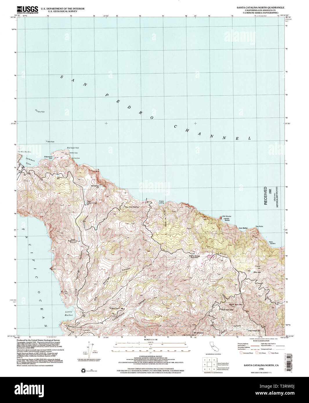 Catalina california map hi-res stock photography and images - Alamy