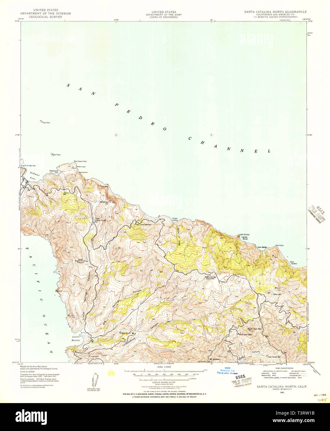 USGS TOPO Map California CA Santa Catalina North 300233 1943 24000 ...