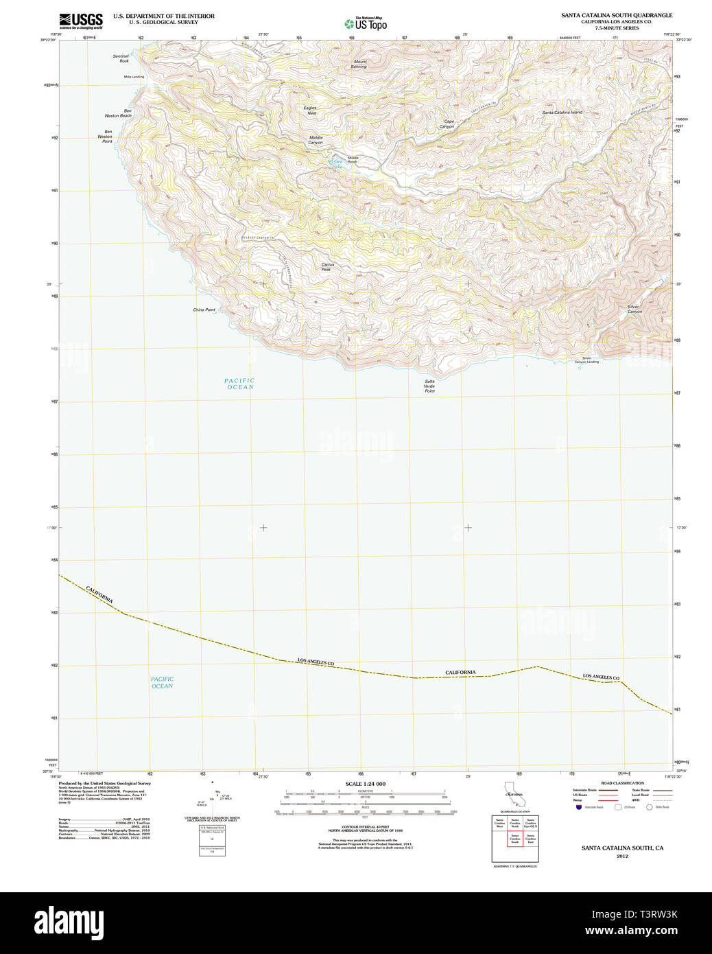 Catalina california map hi-res stock photography and images - Alamy