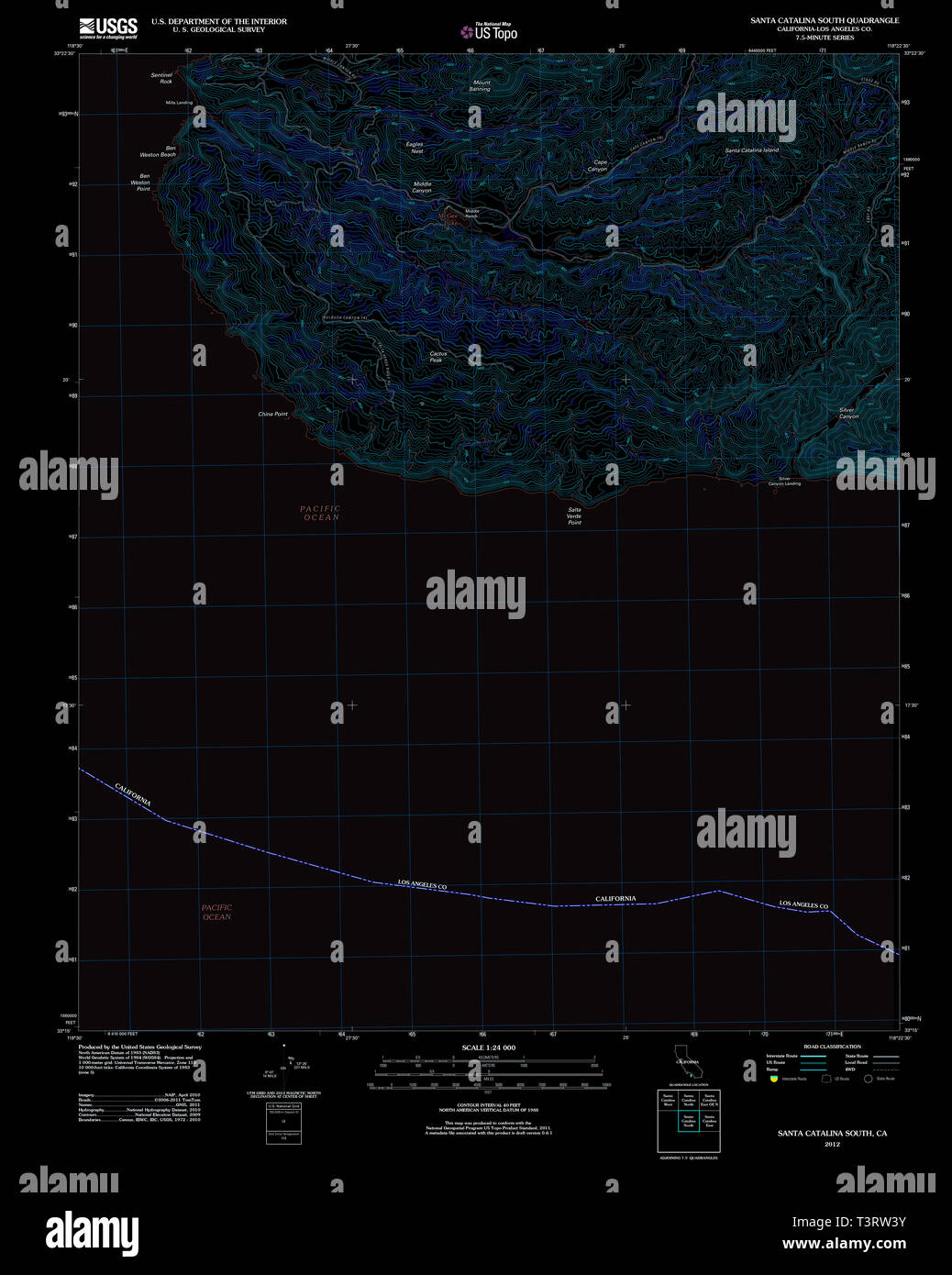 Catalina california map hi-res stock photography and images - Alamy