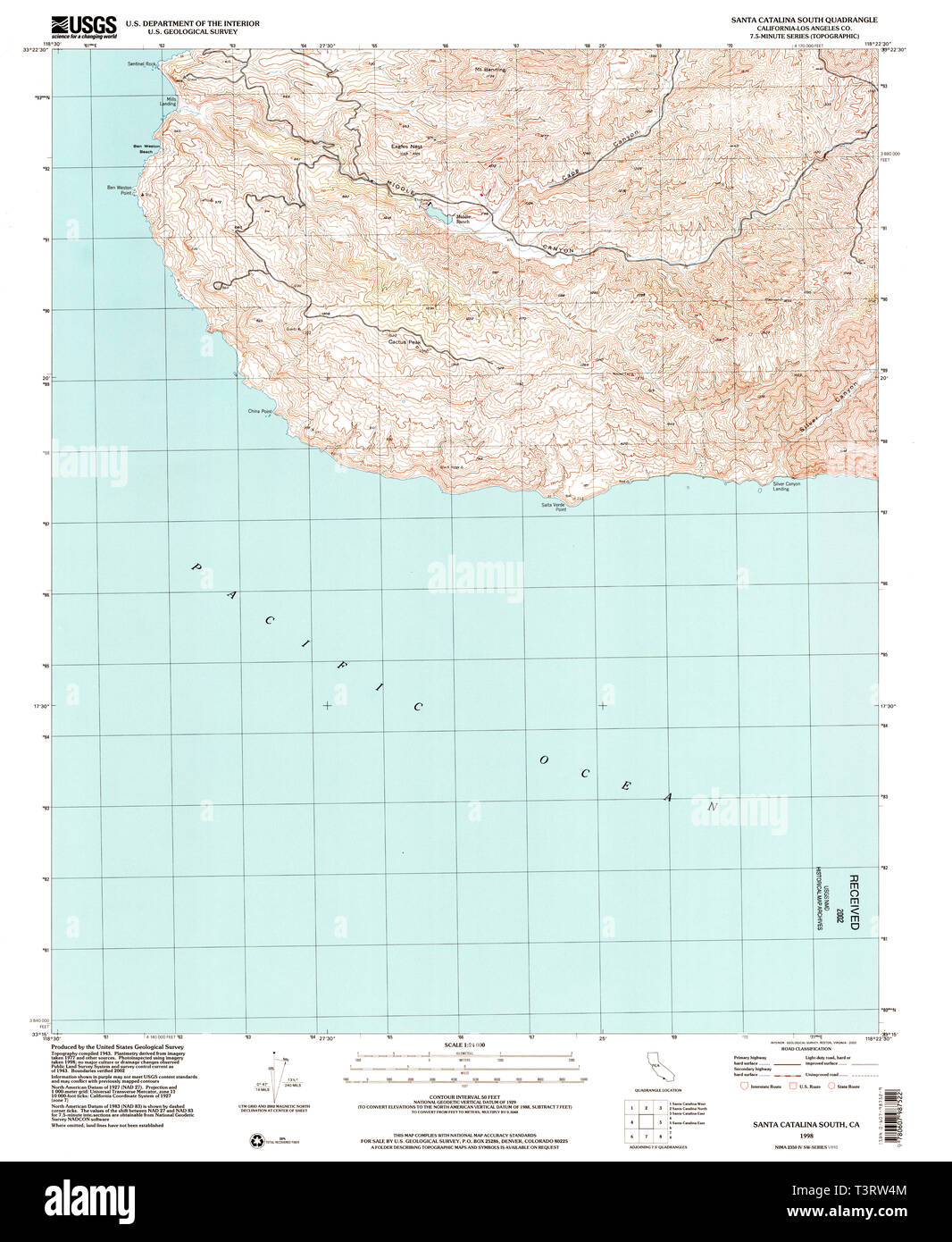 Catalina california map hi-res stock photography and images - Alamy