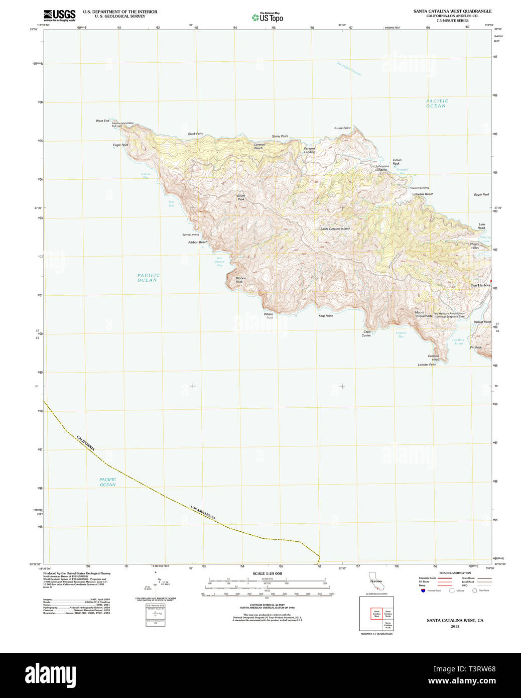 Catalina california map hi-res stock photography and images - Alamy