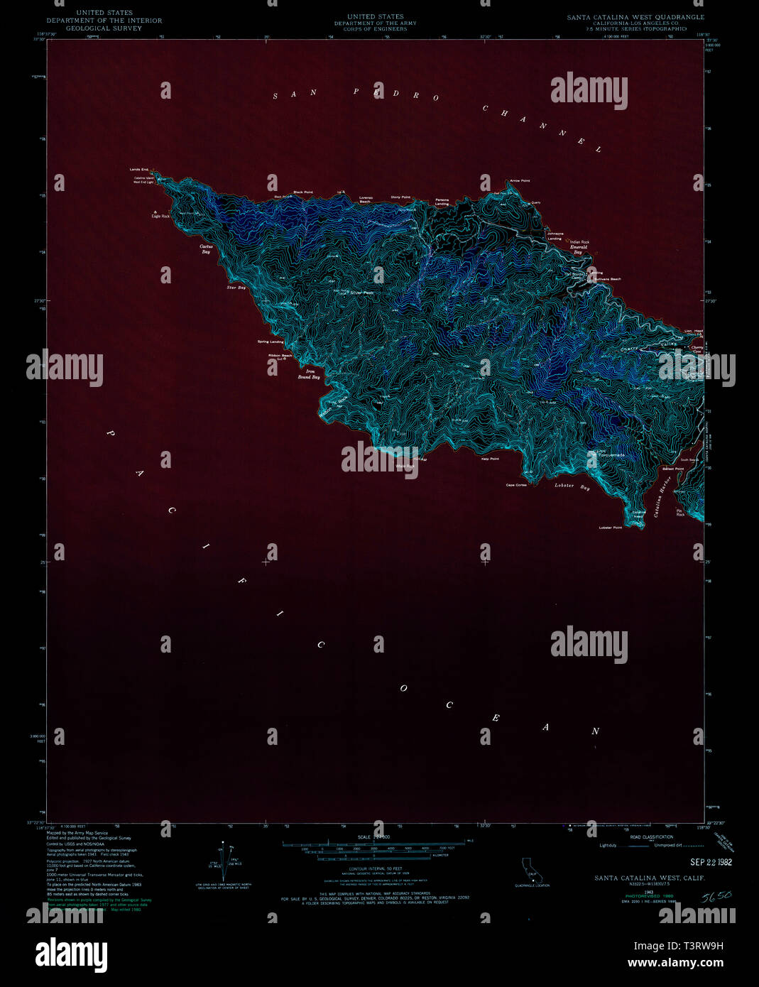 Catalina california map hi-res stock photography and images - Alamy