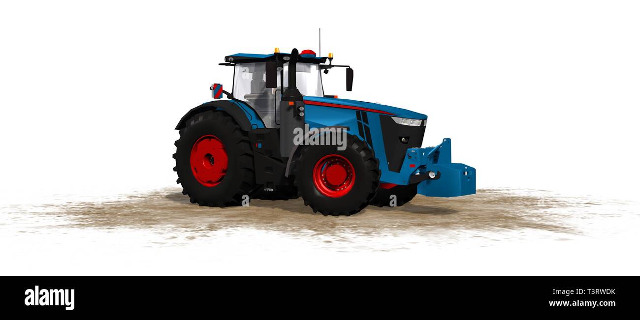 Agricultural farming Tractor - isolated on white Stock Photo - Alamy