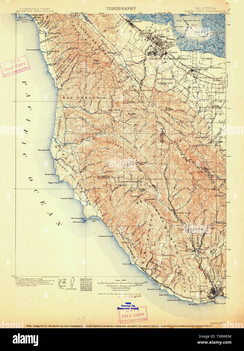 Santa cruz california map hi-res stock photography and images - Alamy