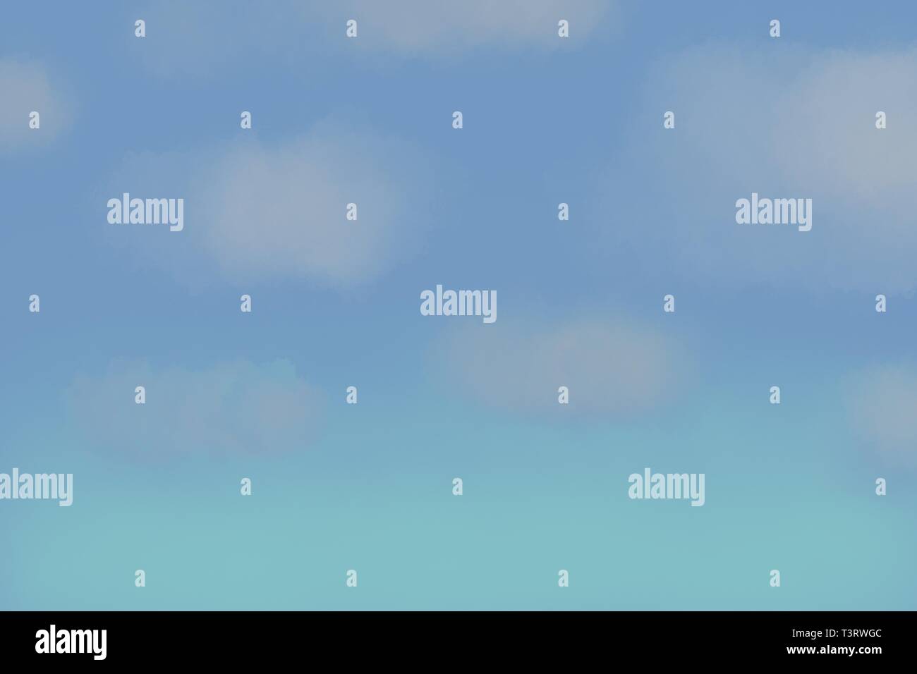 Hand painted drawing watercolour illustration background blue sky and ...