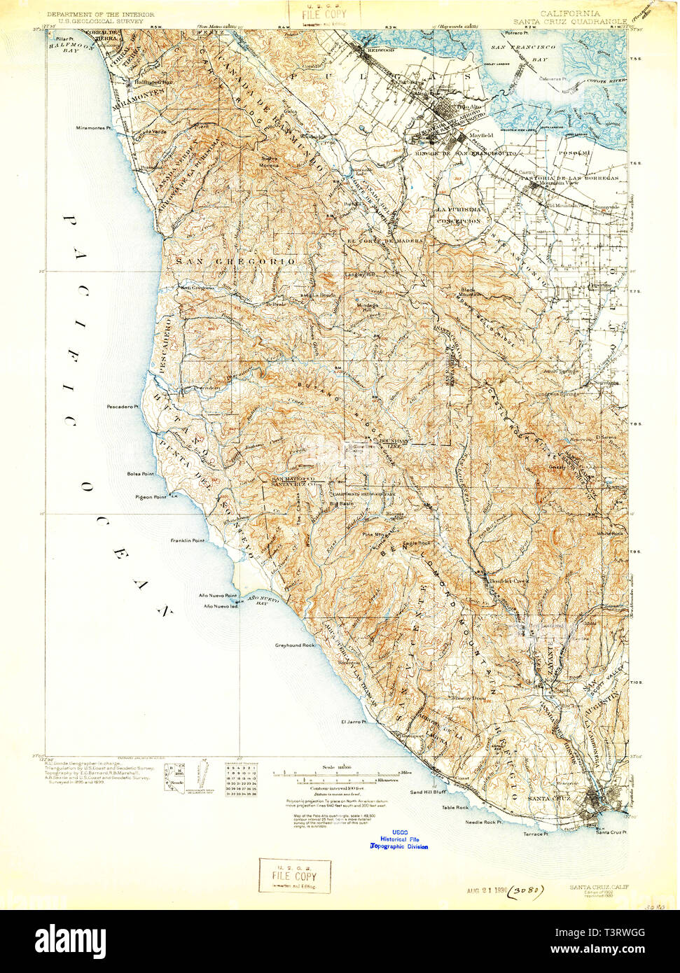 Santa cruz california map hi-res stock photography and images - Alamy