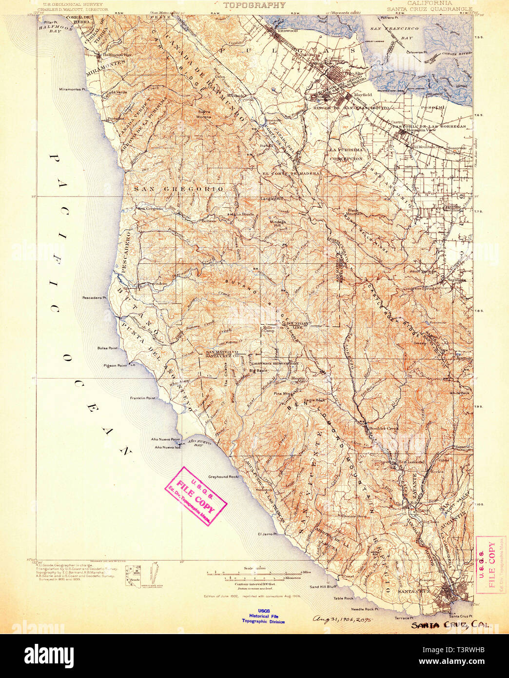Santa cruz california map hi-res stock photography and images - Alamy