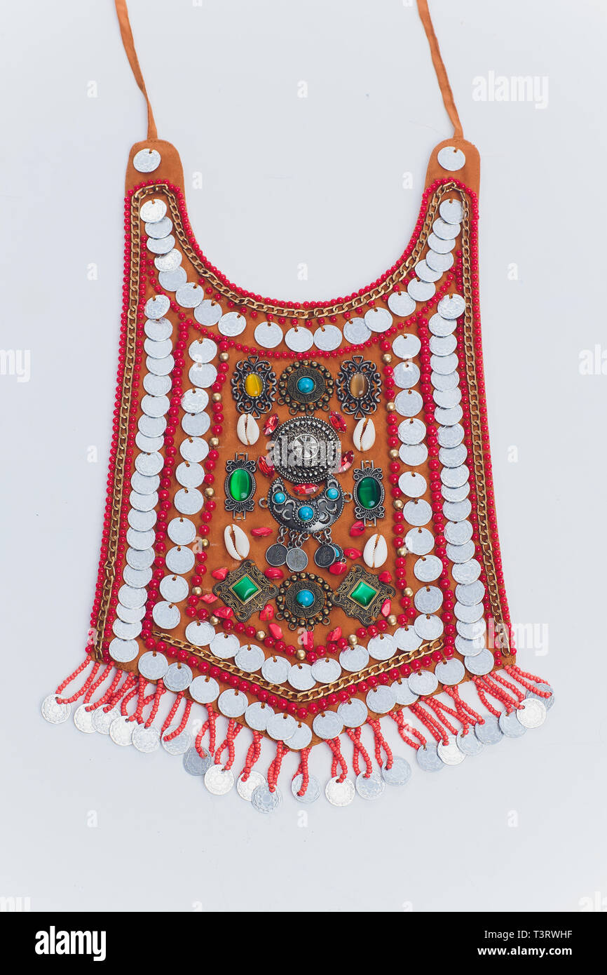 national Bashkir costumes. peoples of Russia. Tatars on white ...