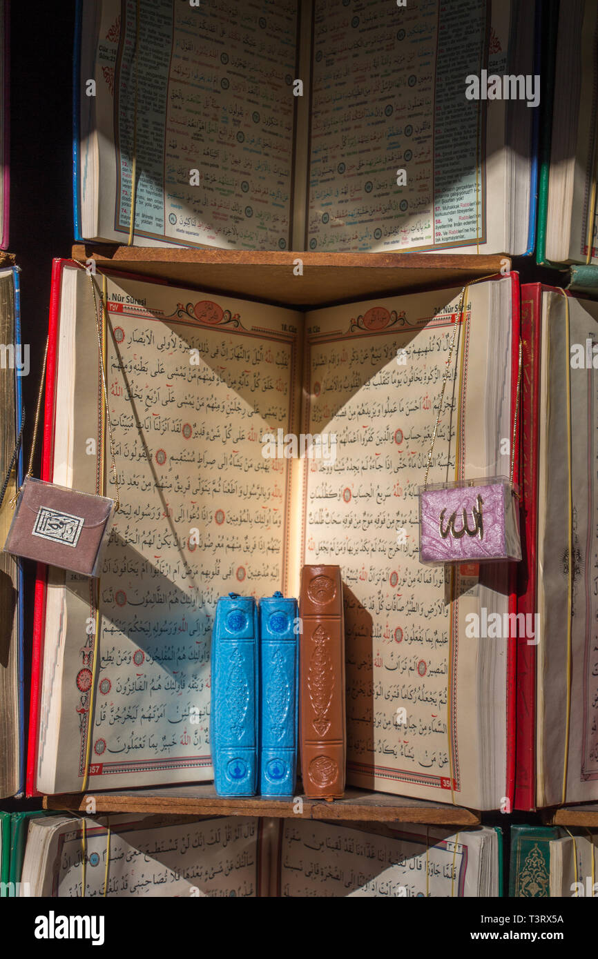 Islamic Holy Book Quran on the market shelf Stock Photo - Alamy