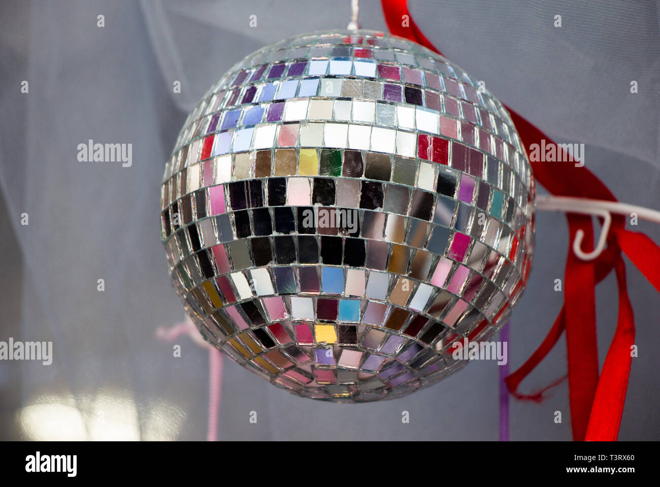 disco ball with mirror pieces for dancing in a disco club Stock Photo ...