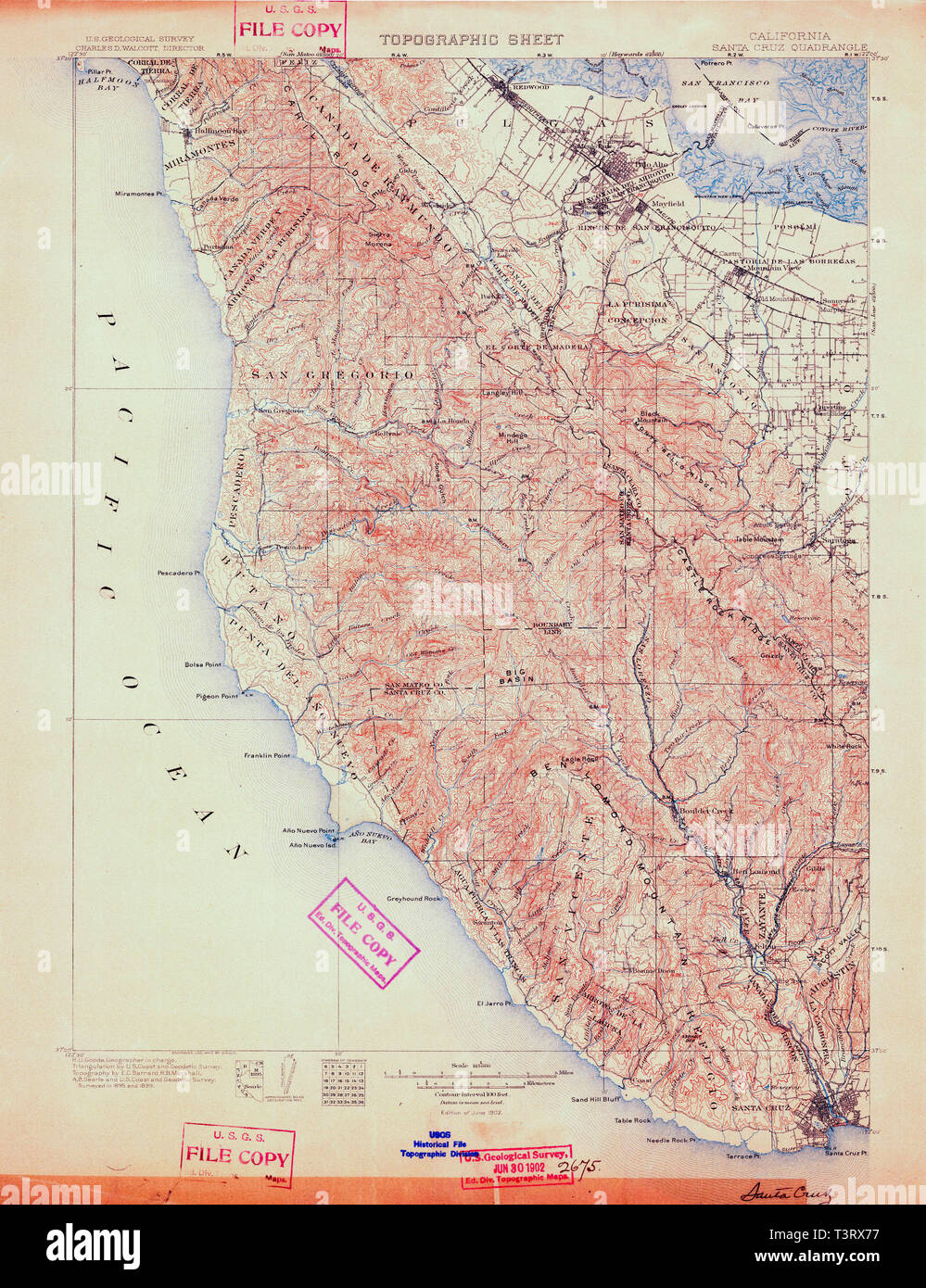 Santa cruz california map hi-res stock photography and images - Alamy