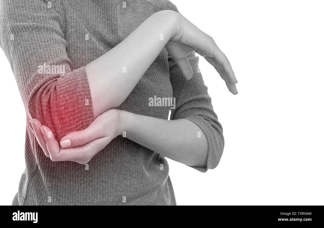 Figure of a woman in pain in the body on a white background Stock Photo ...